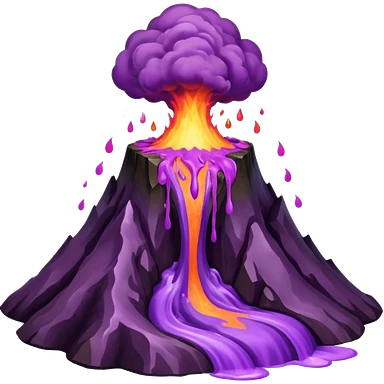 A volcano errupting only with a pure purple liquid. no fire emoji | AI ...