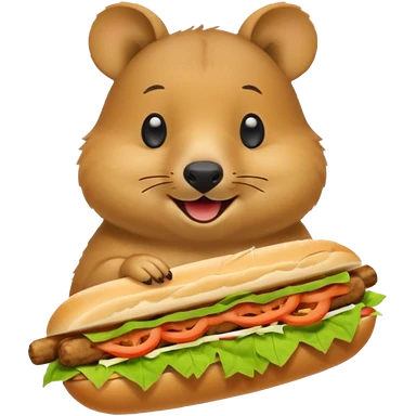 quokka eating bahn mi emoji | AI Emoji Generator