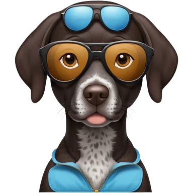 German shorthaired pointer with sunglasses emoji | AI Emoji Generator