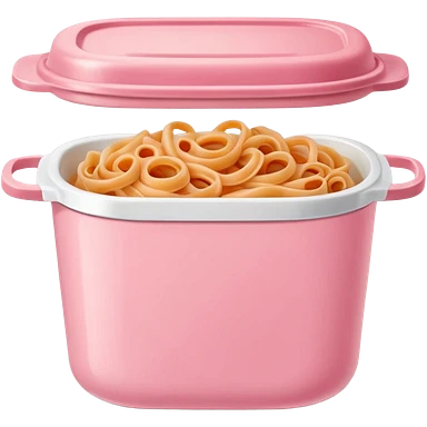 pastel pink food container with tomato pasta inside emoji | AI Emoji ...