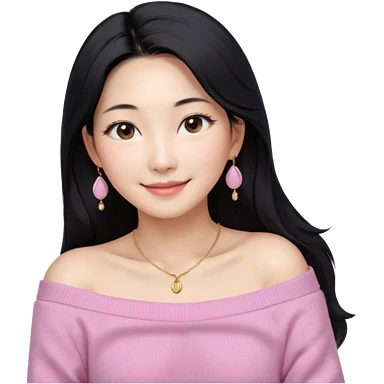 South Korean girl in her mid-thirties with long black hair parted in ...