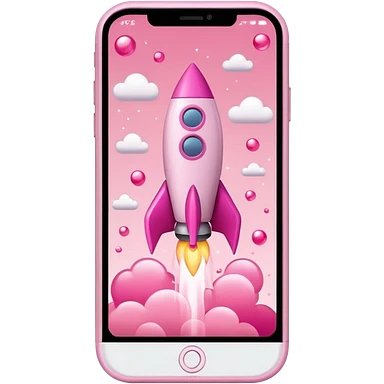 mix light pink dark pink and white girly phone ui rocket emoji | AI ...