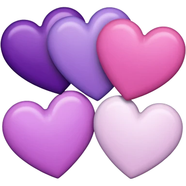 Purple pink and white hearts emoji | AI Emoji Generator