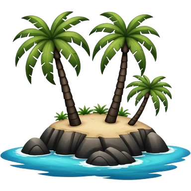Isla y palmeras negras, en la noche, emoji | AI Emoji Generator