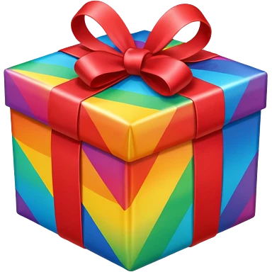 bright rainbow gift box emoji | AI Emoji Generator