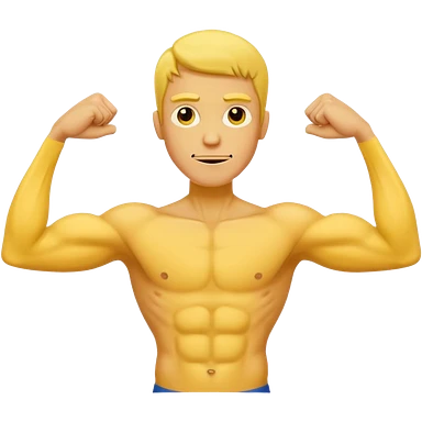 Man flexing skinny long arms emoji | AI Emoji Generator