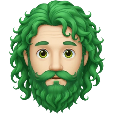 green long curly hair and beard man emoji | AI Emoji Generator
