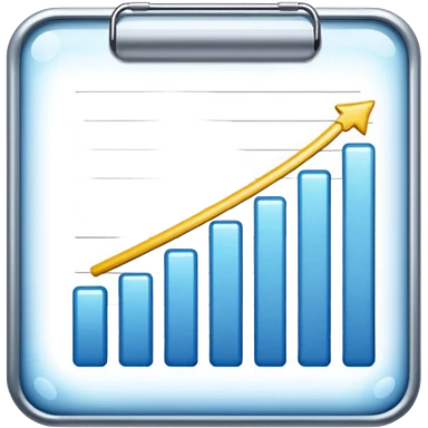 ios style emoji for report sheet consisting graph/ charts with sparkle ...