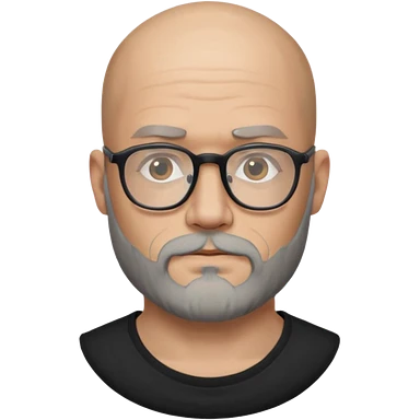 Bald man with salt and pepper beard and glasses and tattoos emoji | AI ...
