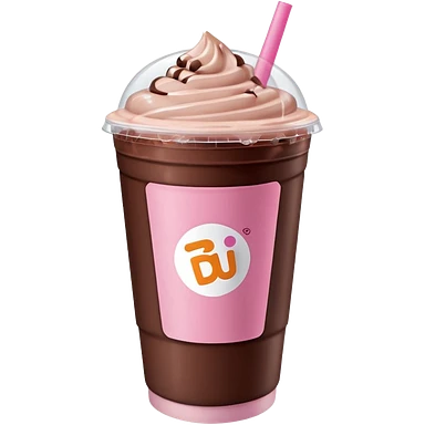 Light pink Dunkin refresher with chocolate cold foam melting into drink ...