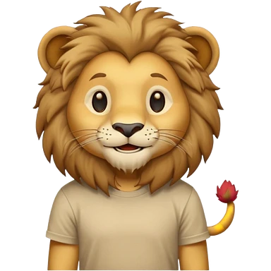 lion wearing t-shirts emoji | AI Emoji Generator