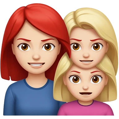 smiling woman and little angry woman emoji | AI Emoji Generator