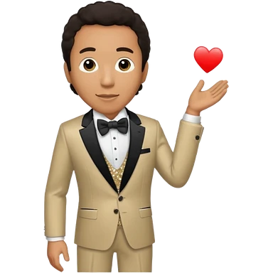 Smokey Robinson with dark brown hair, ivory sequin outfit emoji | AI ...