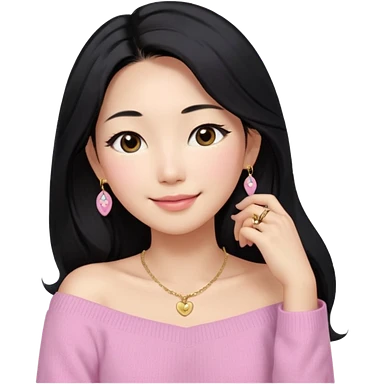 South Korean girl in her mid-thirties with long black hair with a ...