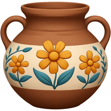 clay pottery with motive emoji | AI Emoji Generator
