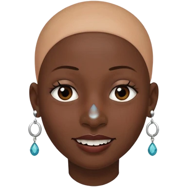 Make a emoji of a person with dark skin and has a nose ring and has a ...