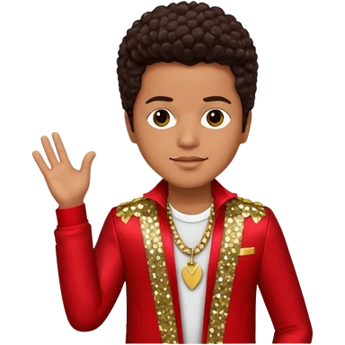 Bruno Mars with dark brown hair, red sequin outfit emoji | AI Emoji ...