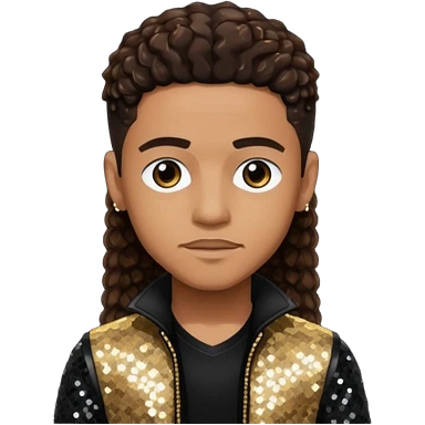 Lil Fizz from B2K with long dark brown hair, black sequin outfit emoji ...