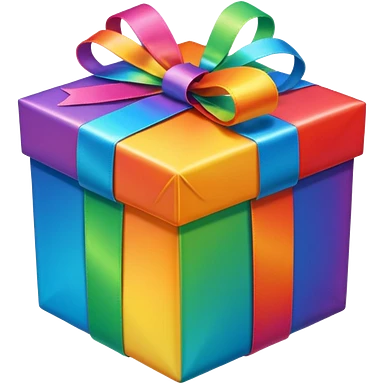 bright rainbow gift box emoji | AI Emoji Generator
