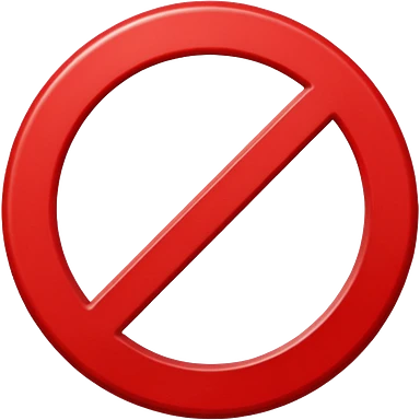 um circulo vermelho com uma barra transversal, semelhando a um simbolo ...