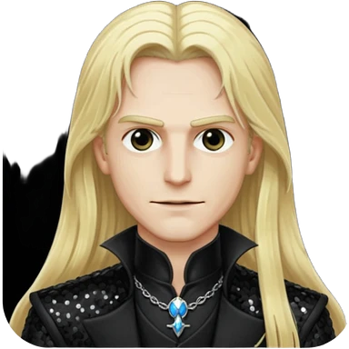 Count Alucard with long blonde hair and black sequin outfit emoji | AI ...