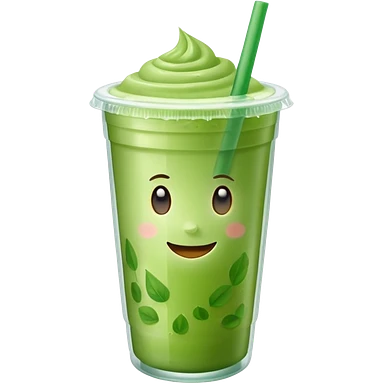 realistic green iced matcha drink to go drink emoji | AI Emoji Generator