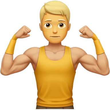 Man flexing skinny long arms emoji | AI Emoji Generator