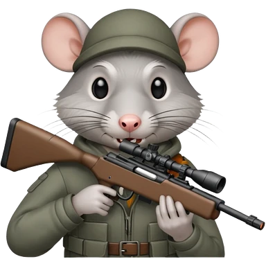 a crazed rat holding a sniper rifle emoji | AI Emoji Generator