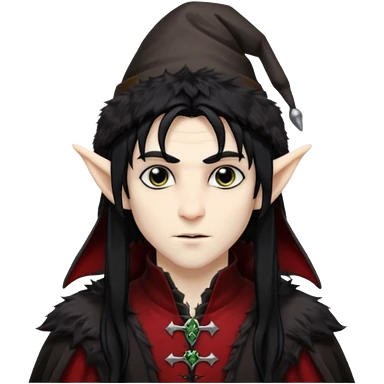 Male long hair vampire elf emoji | AI Emoji Generator