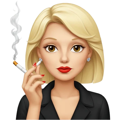 An old blonde diva smoking a cigarette emoji | AI Emoji Generator