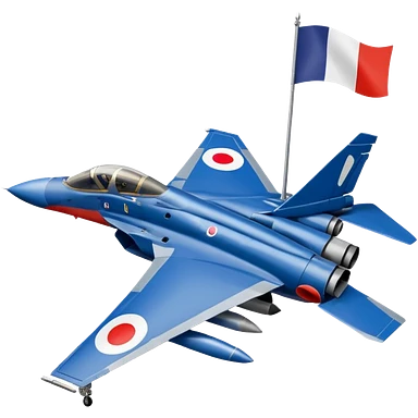 the french flag filling the entire background, and on front the mirage ...