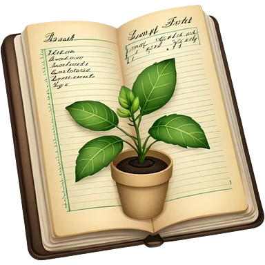 observation log with plant records. Transparent background emoji | AI ...