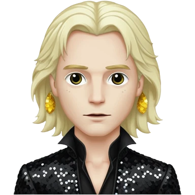 Lestat de Lioncourt with long platinum blonde hair, black sequin outfit ...