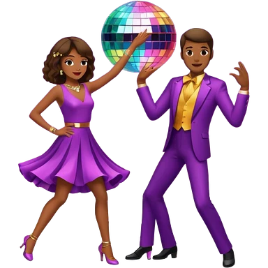 man and woman dancing under disco ball emoji | AI Emoji Generator