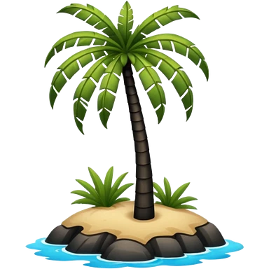 Isla y palmeras negras, en la noche, emoji | AI Emoji Generator