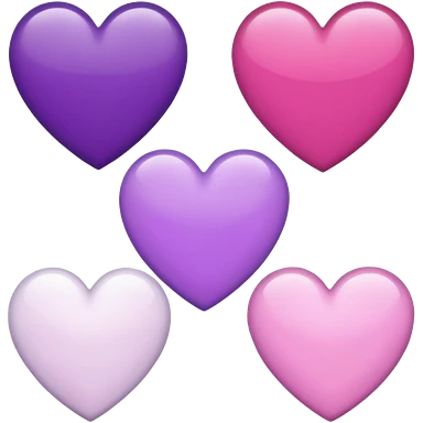 Purple pink and white hearts emoji | AI Emoji Generator