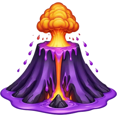 A volcano errupting only with a pure purple liquid. no fire emoji | AI ...