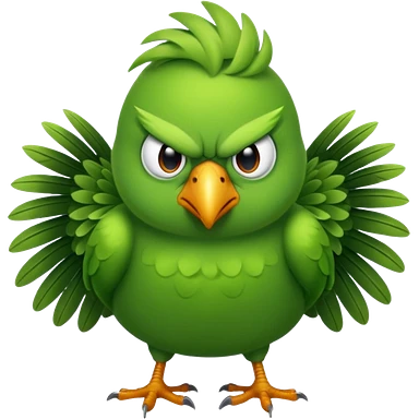 Green bird which is angry emoji | AI Emoji Generator