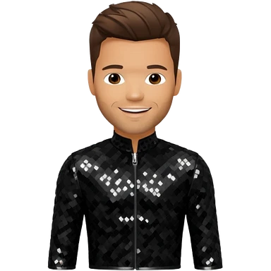 Ricky Martin with black sequin outfit emoji | AI Emoji Generator