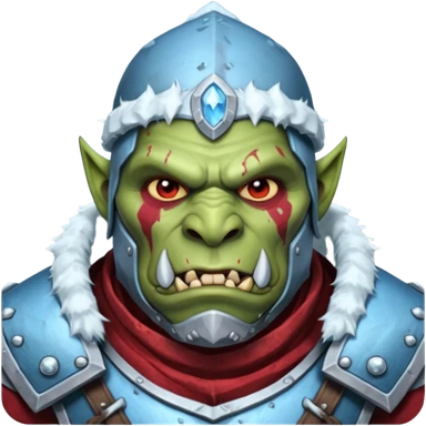Fantasy Christmas orc legion soldier icon, iron tundra army theme ...