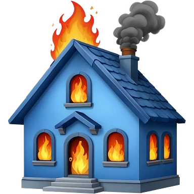 blue house burning down emoji | AI Emoji Generator