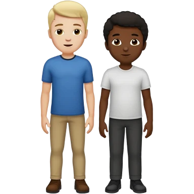 Tall white guy with midget black guy emoji | AI Emoji Generator