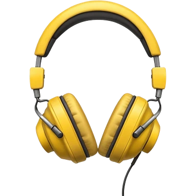 vintage yellow headphone emoji | AI Emoji Generator