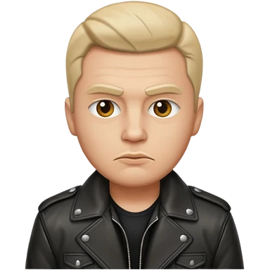 Russian 1990s gangster emoji, leather jacket,, serious face, cartoon ...