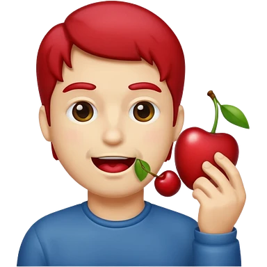 cherry eating man emoji | AI Emoji Generator