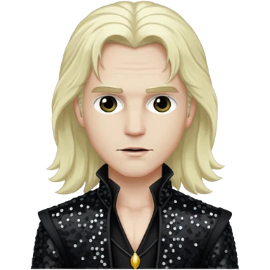 Lestat de Lioncourt with long platinum blonde hair, black sequin outfit ...