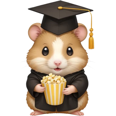 orange hamster holding pop corn, with cowboy hat emoji | AI Emoji Generator