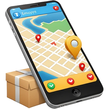 create a realistic device to track your package like a map emoji | AI ...