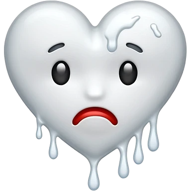 The heatbroken emoji in white with sticky white liquid Ozzing out of it ...
