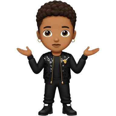 Lil Fizz from B2K with dark brown hair, black sequin outfit emoji | AI ...